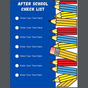 After School Checklist for Kids, After School Checklist Printable, Kids ...