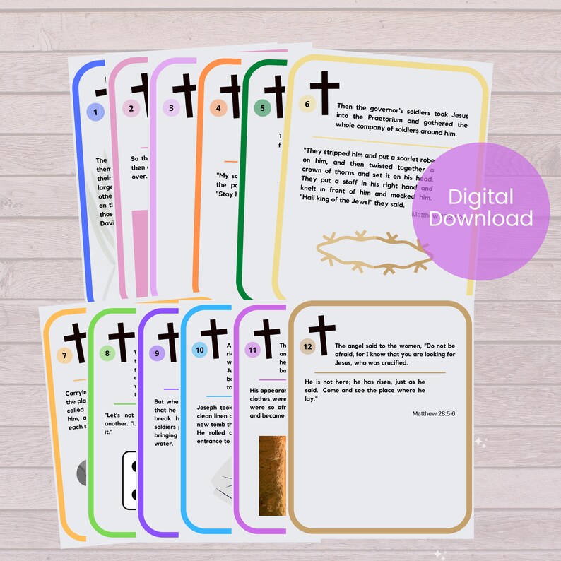 Easter Story Cards - PDF Print, Resurrection Egg Story Cards, Digital ...