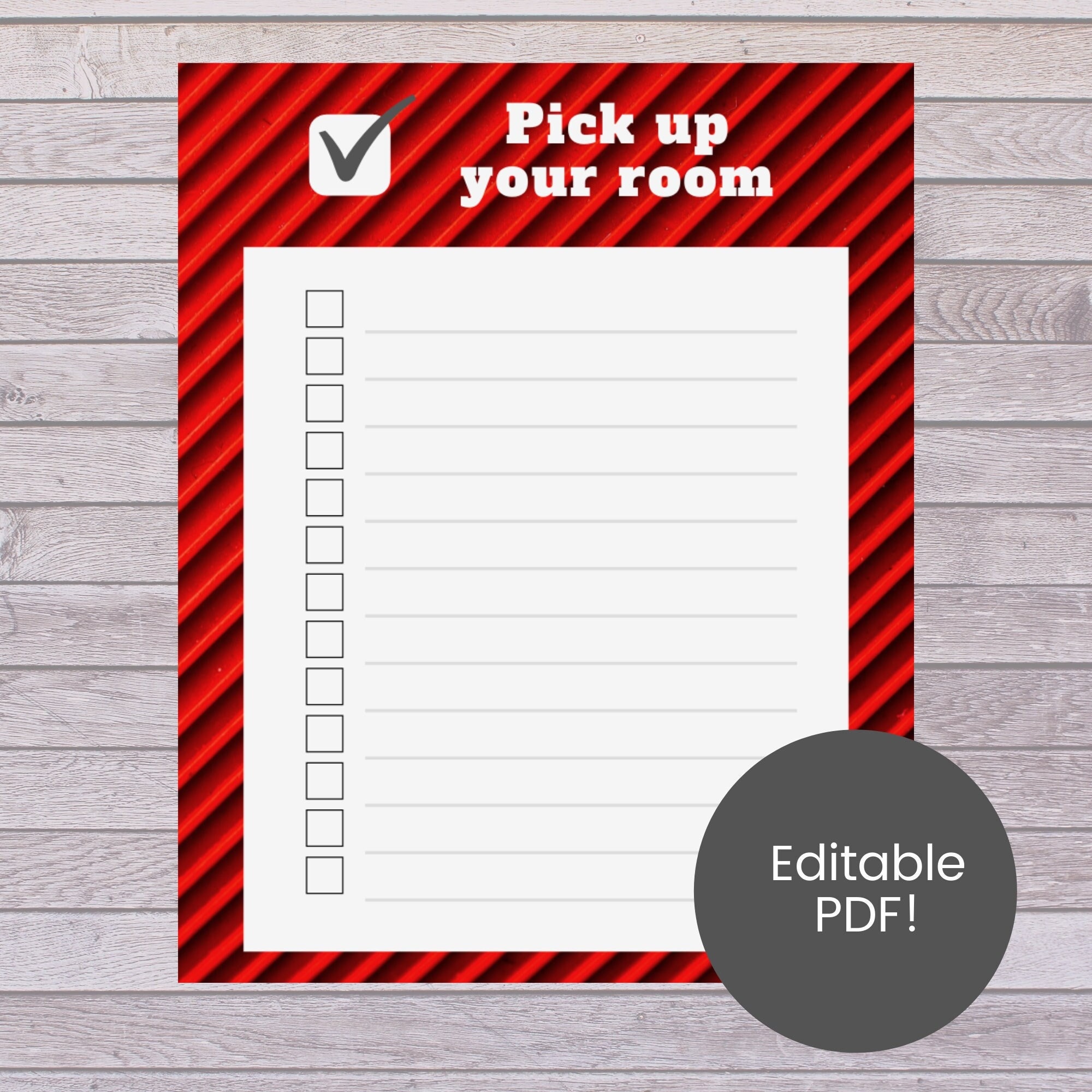 Room Cleaning Checklist, Printable Kids Room Pick up List, Frameable ...