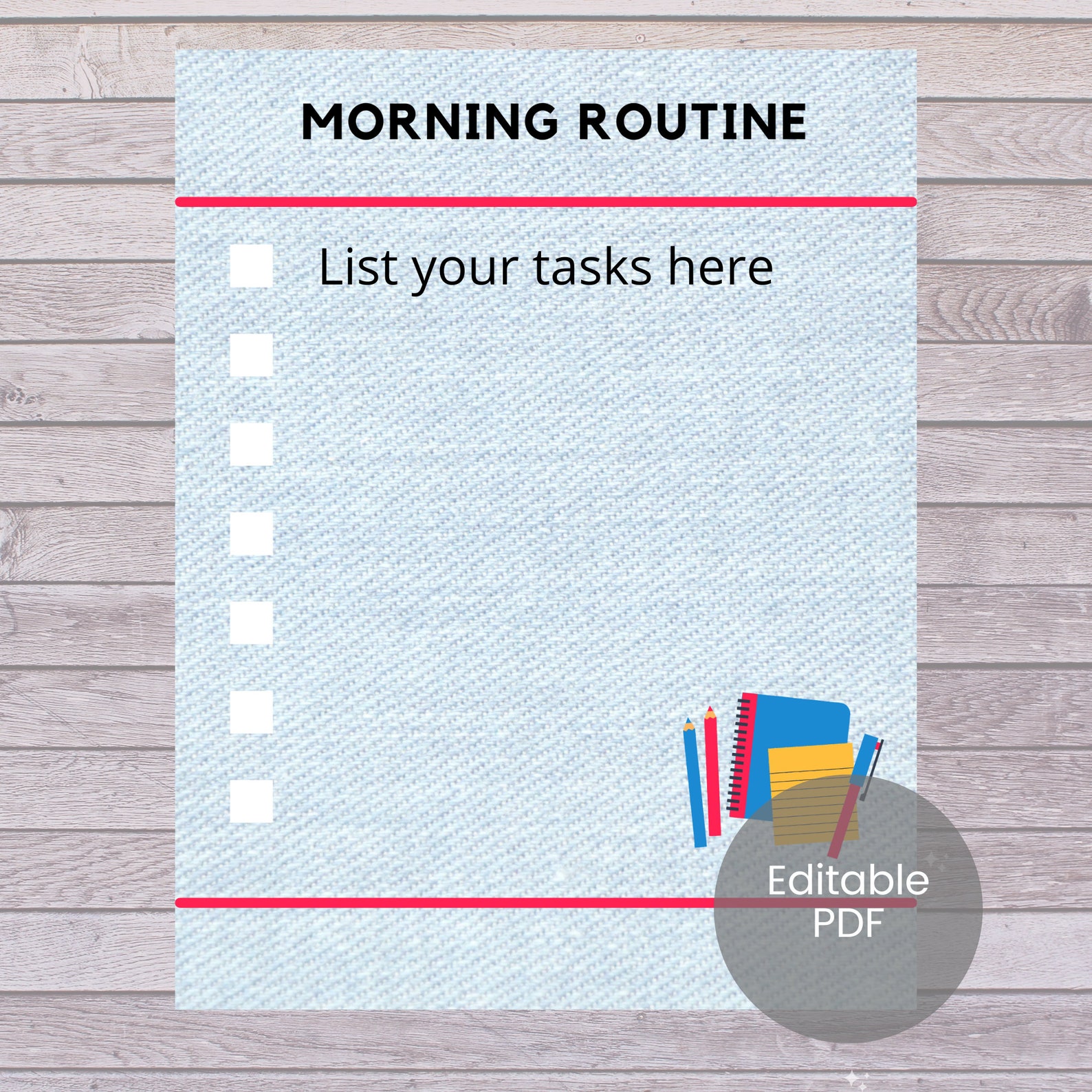 Morning Routine Chart for Kids, Printable Morning Checklist, Editable ...
