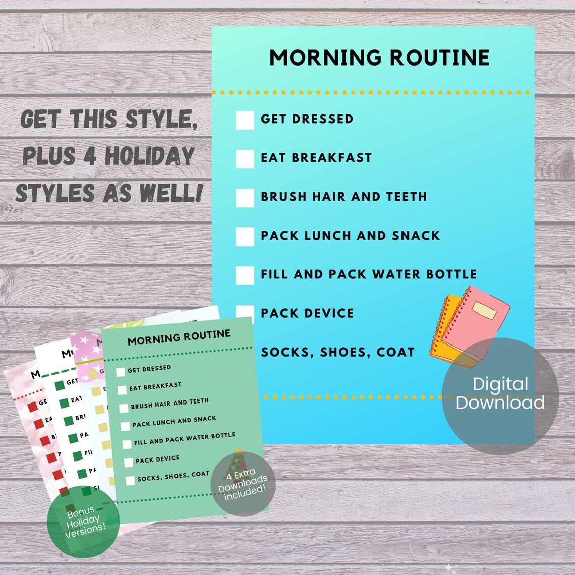 Morning Routine Chart for Kids, Printable Morning Checklist, Editable ...