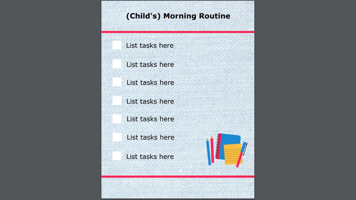 Morning Routine Chart for Kids, Printable Morning Checklist, Editable ...