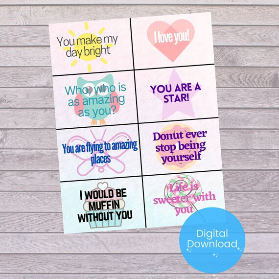 Printable Lunchbox Notes Encouraging Lunch Notes Kids Lunch | Etsy