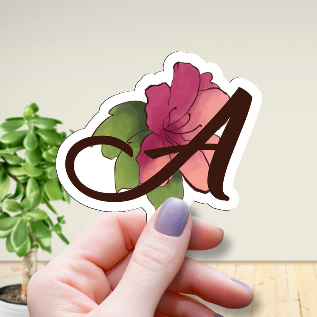 Single Letter Sticker | Alphabet Stickers | Hibiscus Flower Sticker ...