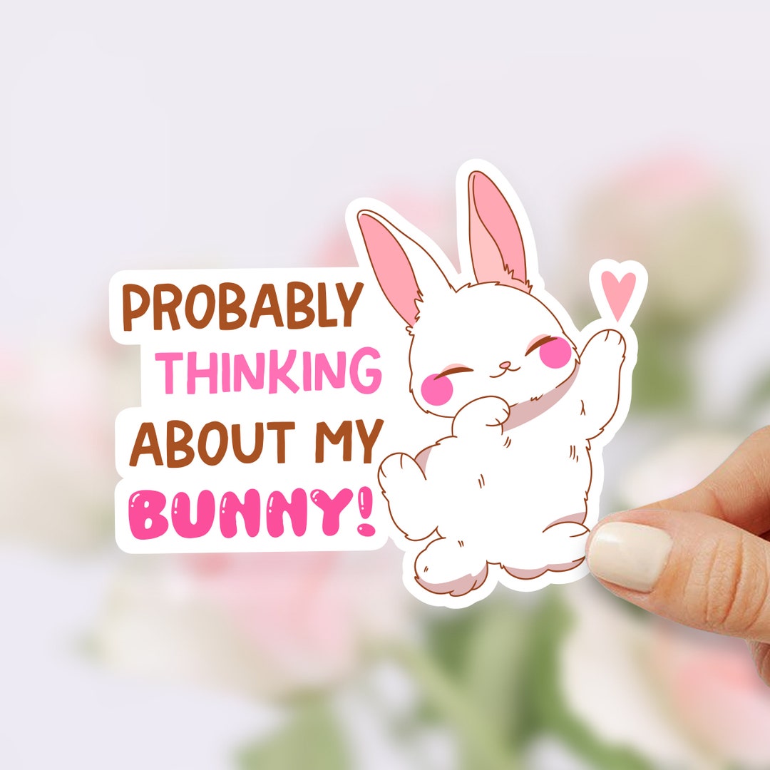 Cute Bunny Sticker Gift Pack for Rabbit Owner Present Bunny Decal Pink ...