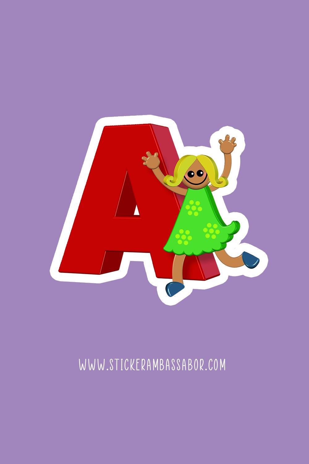 Single Letter Sticker Alphabet Letter Decal Red Letter Sticker Tumbler ...