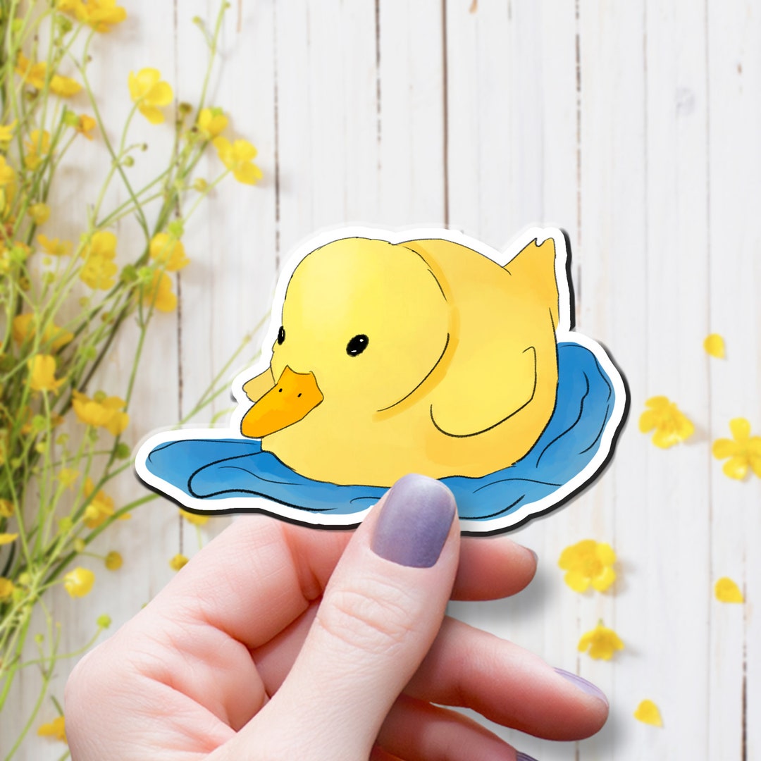 Yellow Duckling Sticker Cute Duckling Farm Animal Vinyl Sticker Yellow ...