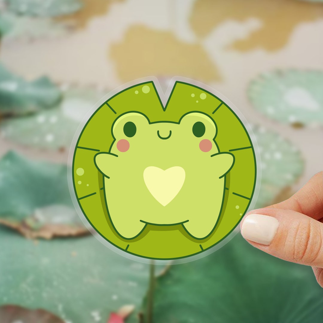 Cute Frog Sticker Waterproof Sticker for Water Bottle Laptop Vinyl Cute ...