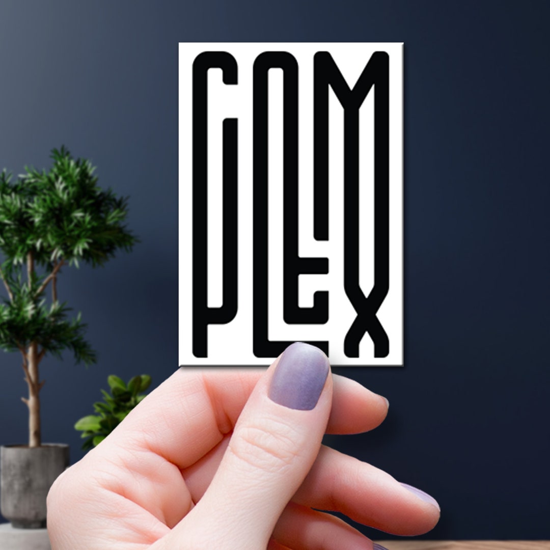 Complex Sticker | Word Art Vinyl Sticker | Unique Word Art | Black and ...