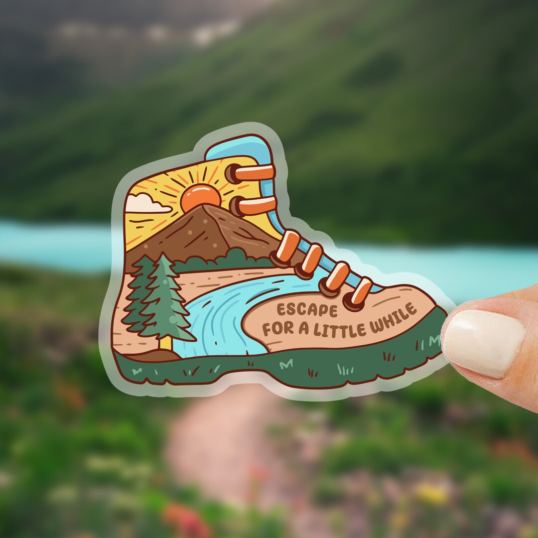Colorful Hiking Boot Sticker, Take A Hike Sticker, Hiker Car Decal ...