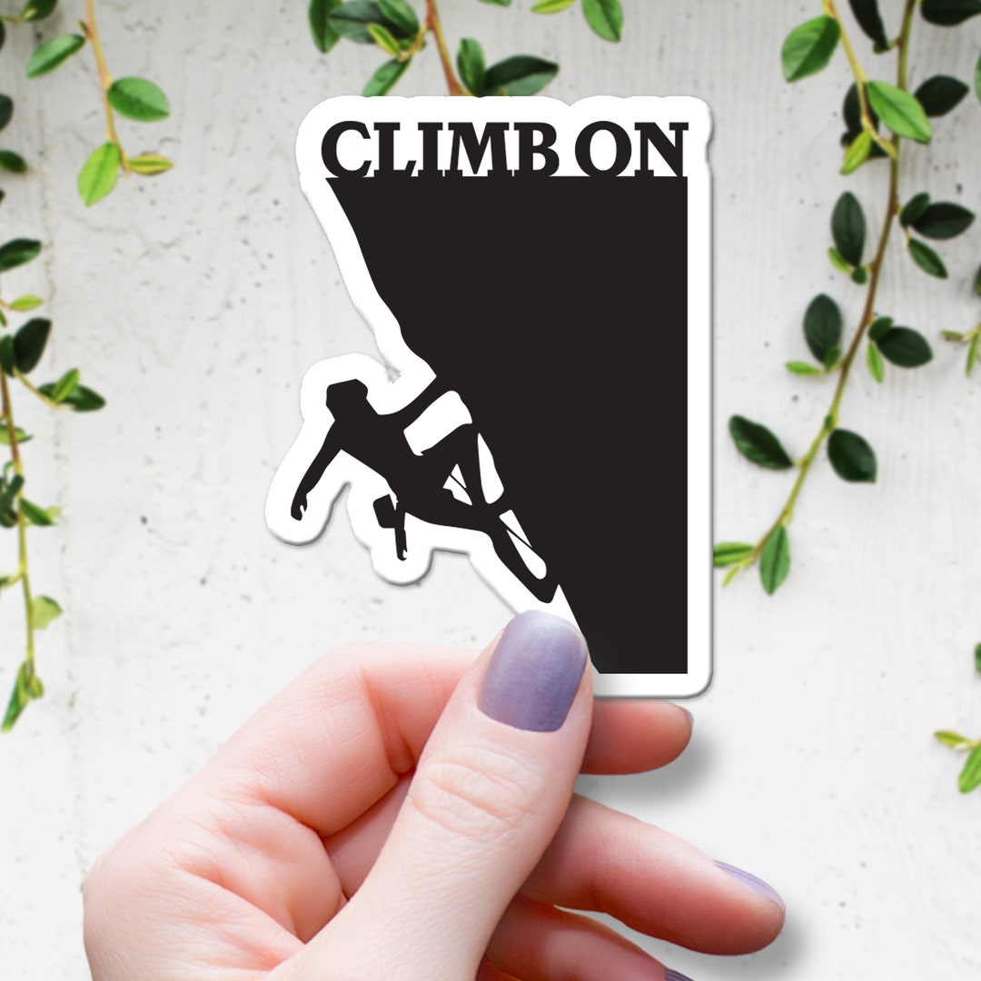 Climb on Rock Climbing Vinyl Sticker - Bouldering Decal - Black and ...