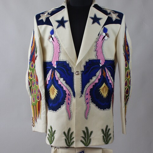 Men 2pc Suit Custom Made Floral Embroidered Cotton Designer - Etsy