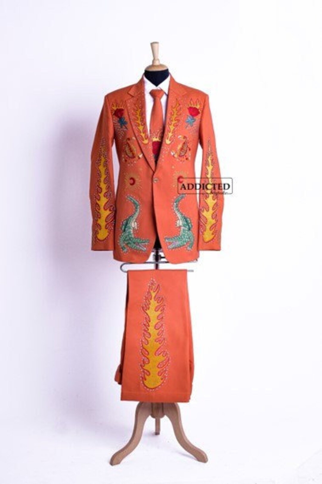Men Orange Country Western Suit Customized Embroidered - Etsy