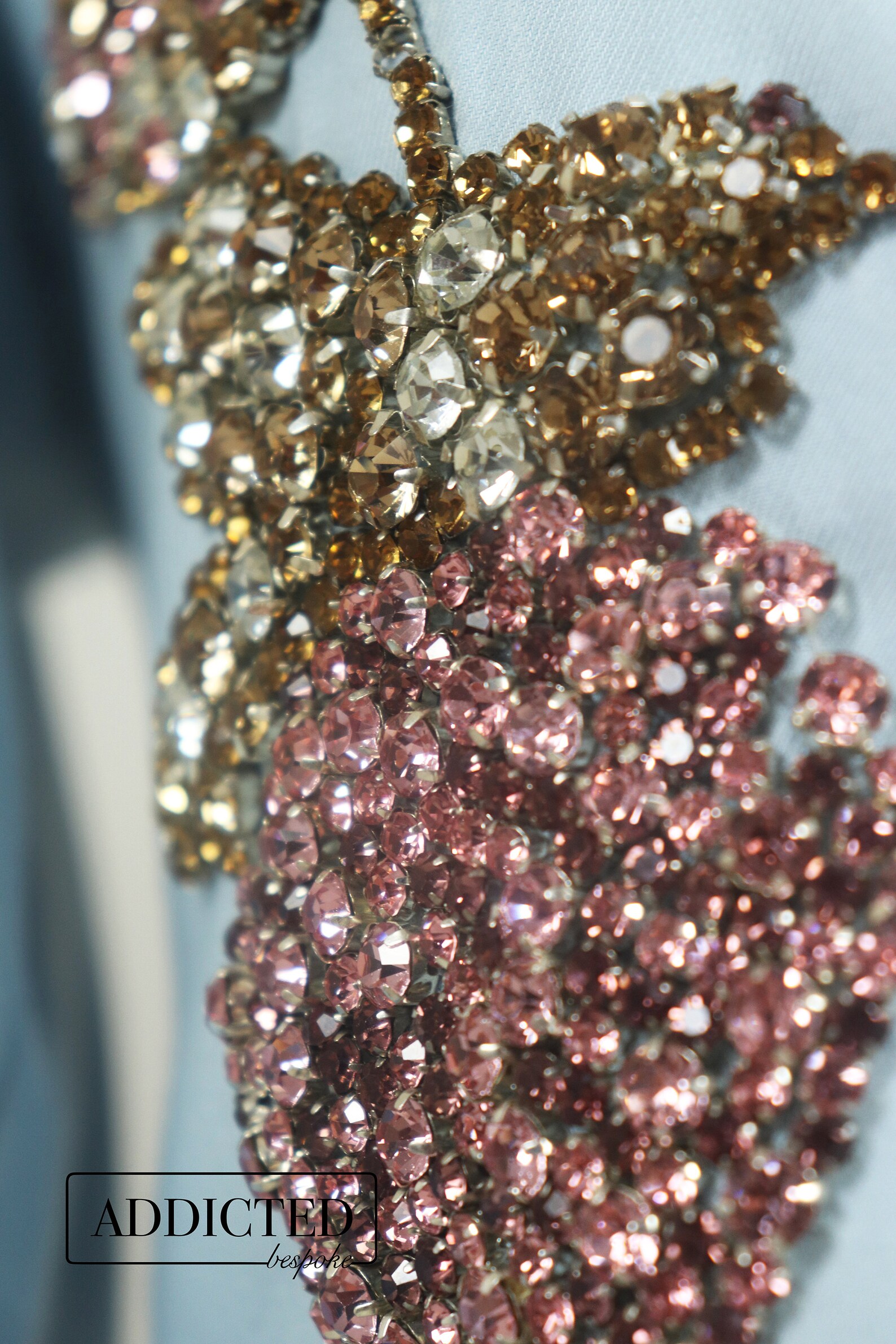 Women Stone Embellished Blue 2 Piece Suit Custom Made Peak - Etsy