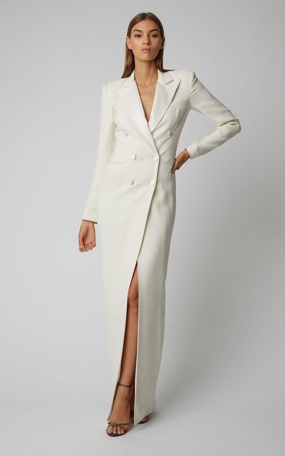 Diva White Double Split Dress