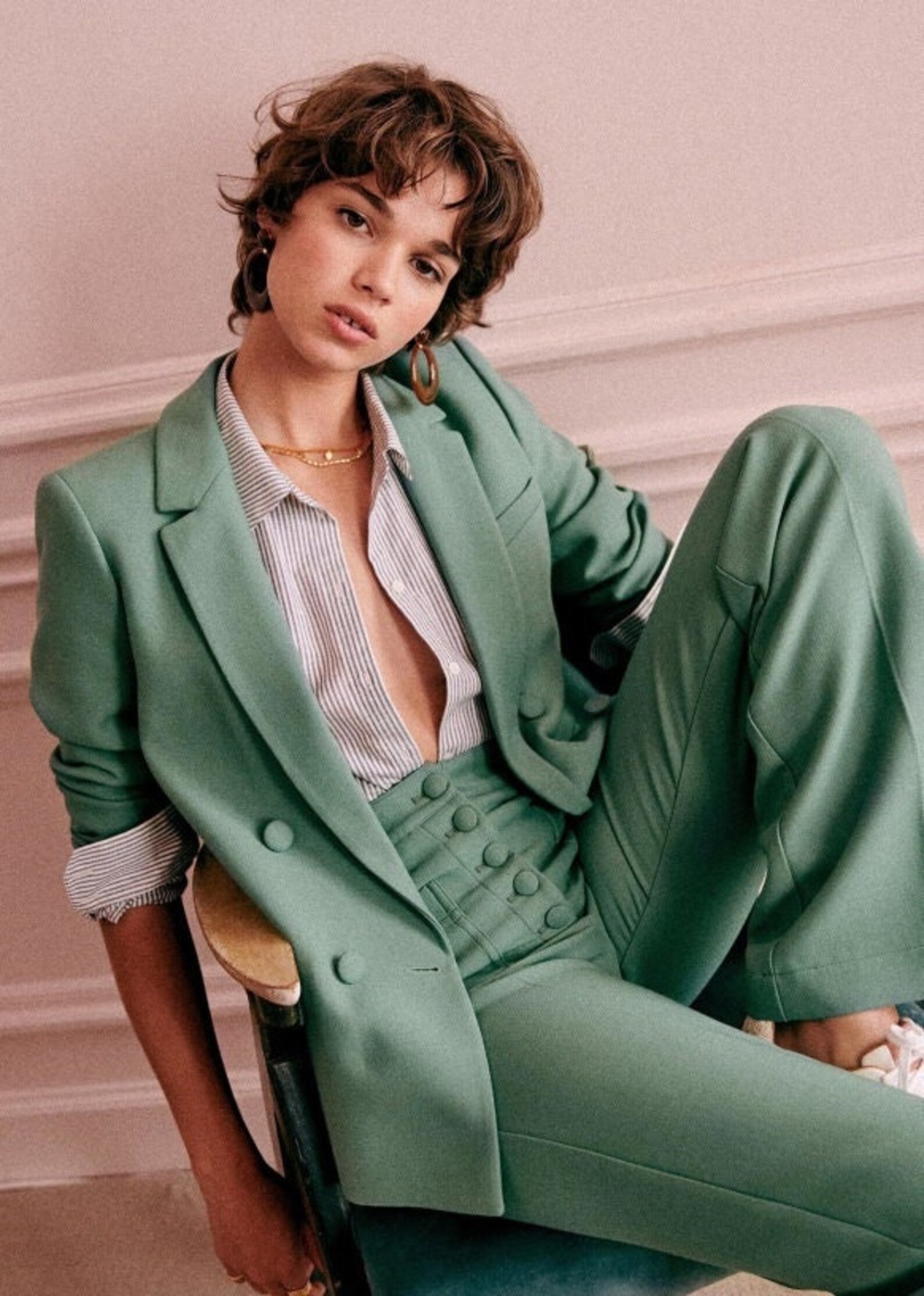 Women Green Prom Pant Suit Set Custom Made Two Piece Double - Etsy