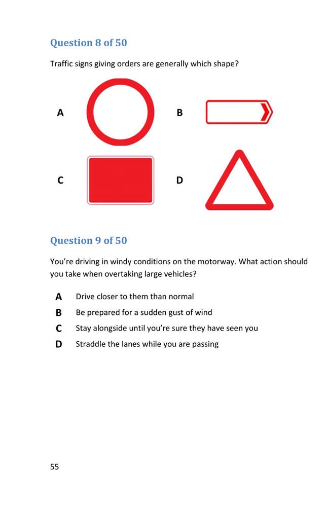 250 Theory Test Practise Questions for Cars - Etsy