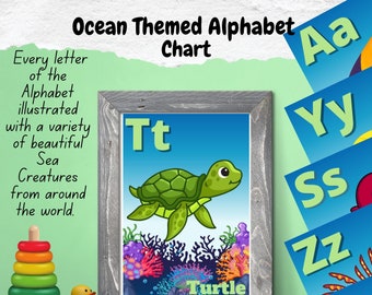 Ocean Themed Printable Alphabet Chart - Etsy