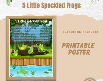 5 Little Ducks Song With Lyrics Printable Poster -early Childhood ...