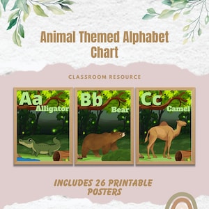 Animal Themed Printable Alphabet Printable Poster -early Childhood ...