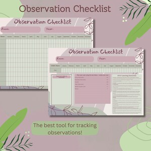Observation Tracking Checklist - Etsy