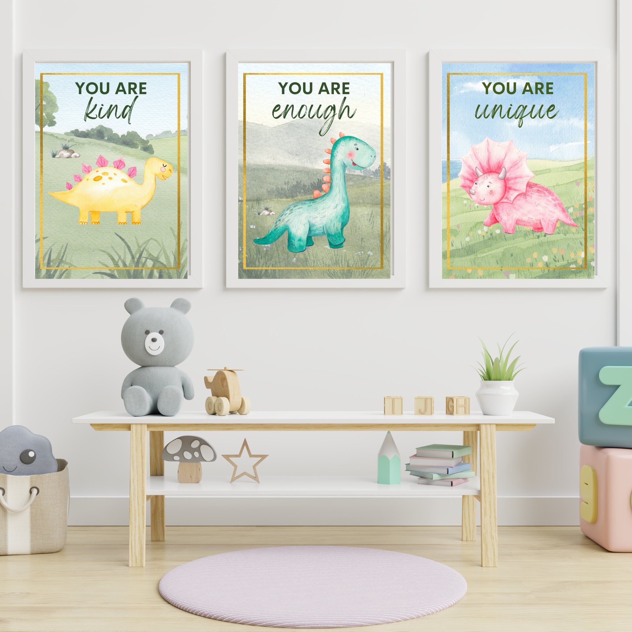 Inspirational Dinosaur Affirmation Wall Art Decor - Etsy Australia