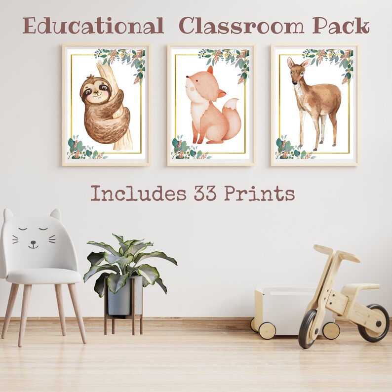 Educational Children's Classroom Wall Poster 33 Pack - Etsy Australia