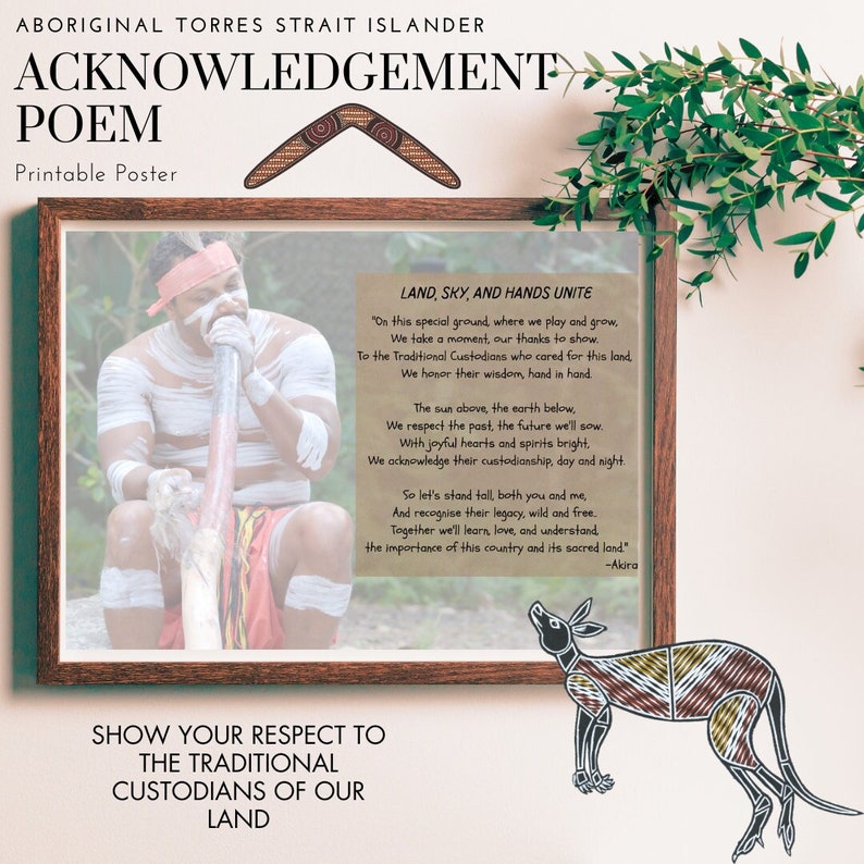 Aboriginal Torres Strait Islander Acknowledgement Poem - Etsy Australia