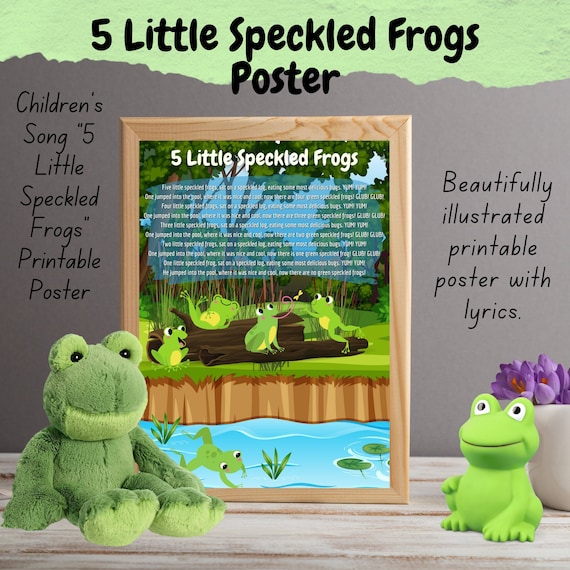 5 Little Speckled Frogs Song With Lyrics Printable Poster - Etsy