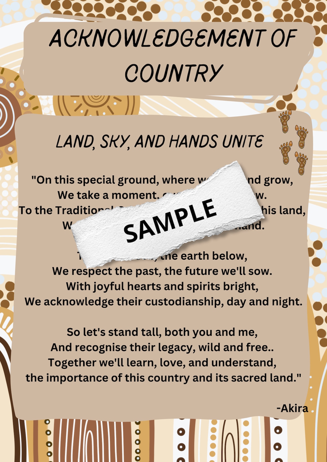 Aboriginal Torres Strait Islander Acknowledgement Poem - Etsy Australia