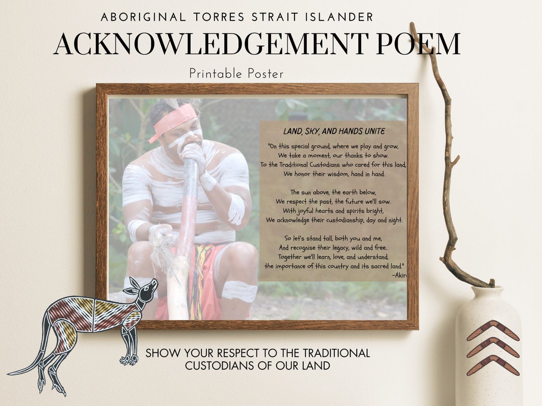Aboriginal Torres Strait Islander - Acknowledgement Poem - Etsy Australia