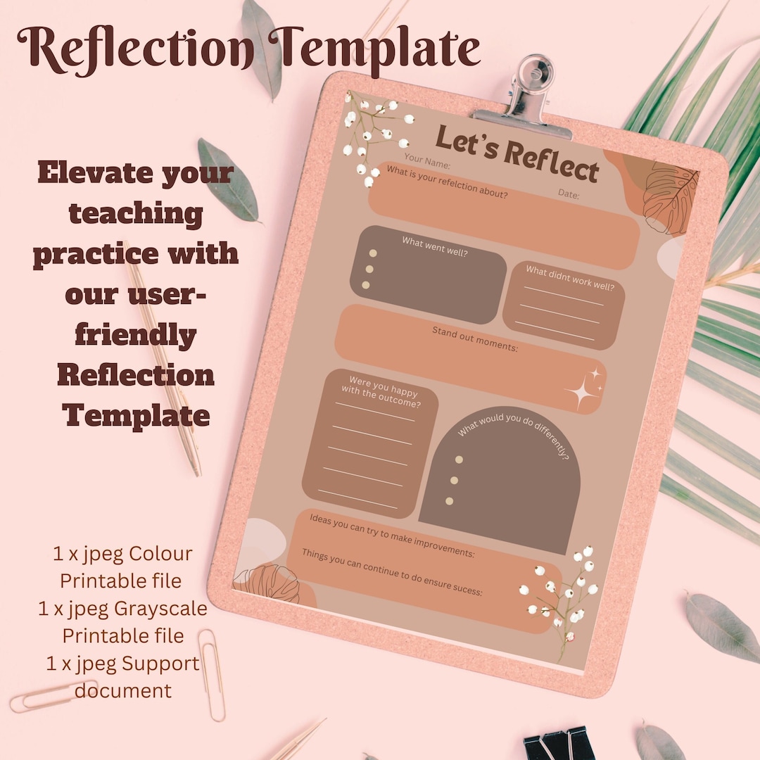 Let's Reflect Educators Reflection Template - Etsy