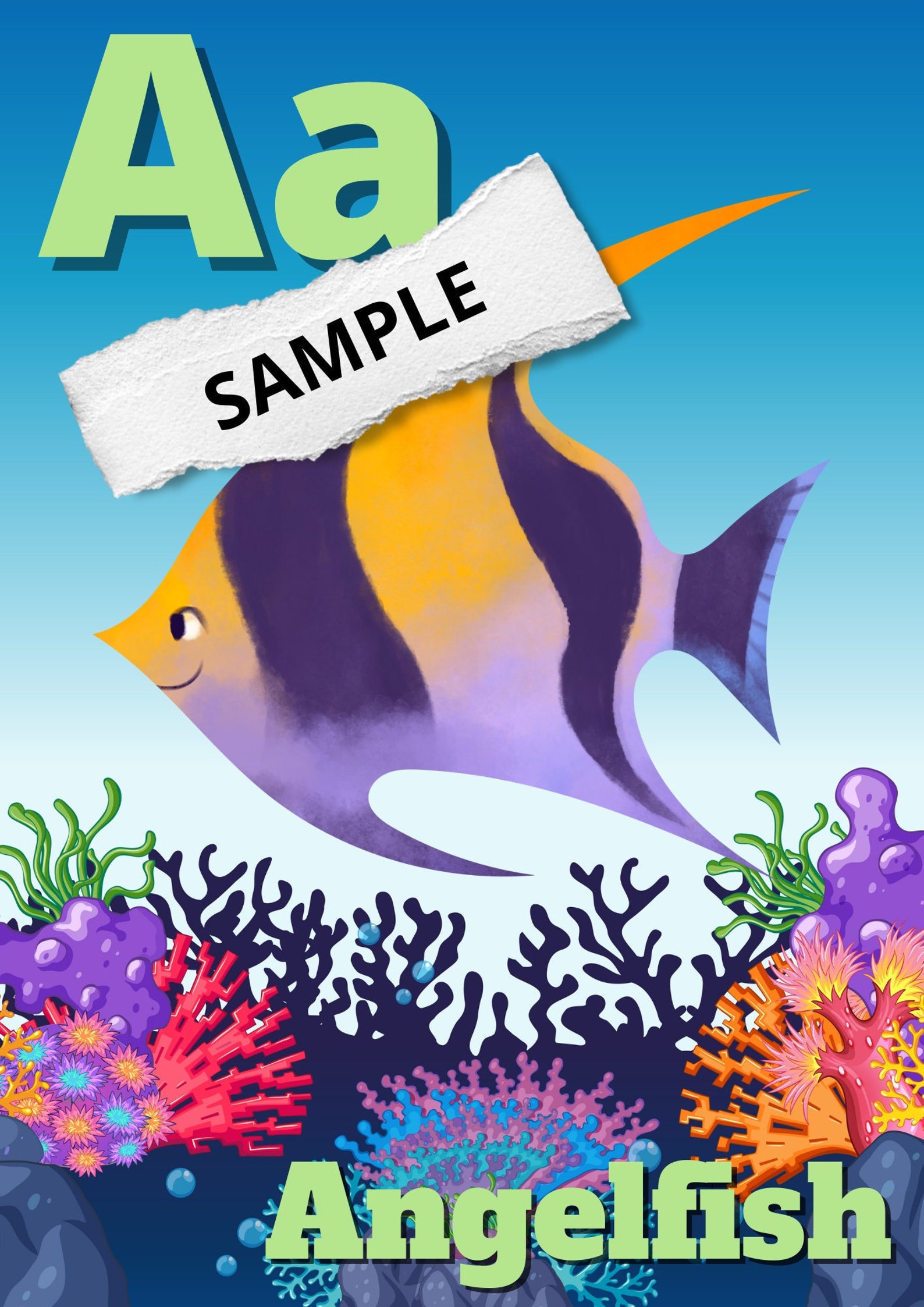 Ocean Themed Printable Alphabet Chart - Etsy