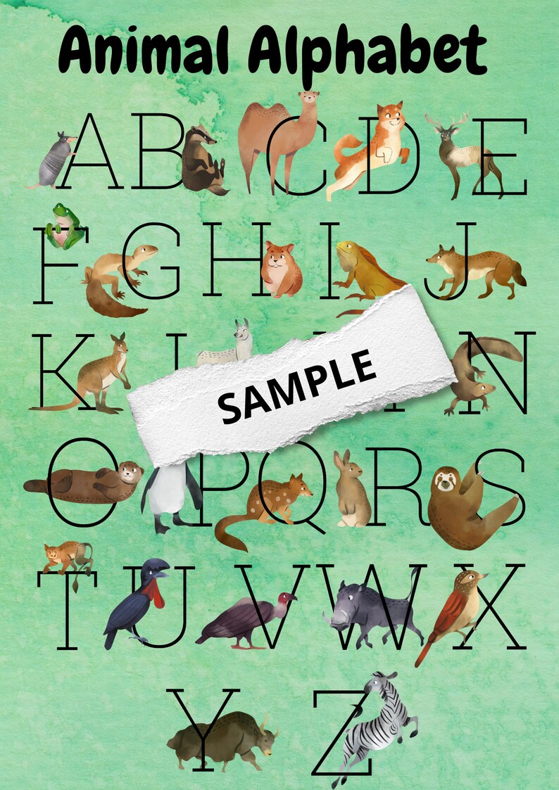 Animal Alphabet Printable Poster early Childhood Teacher Resources ...