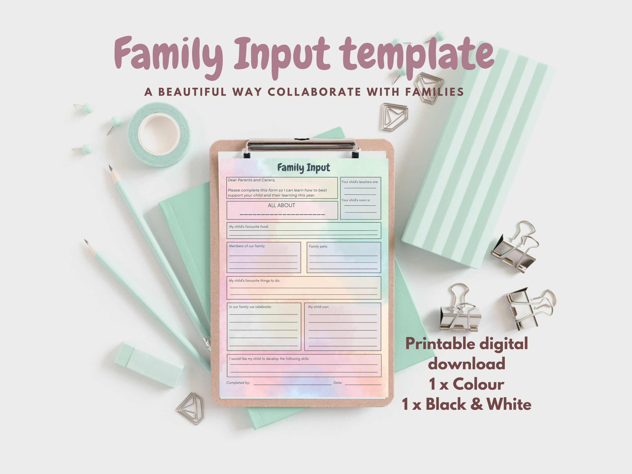 Family Input All About Me Sheet - Etsy Australia