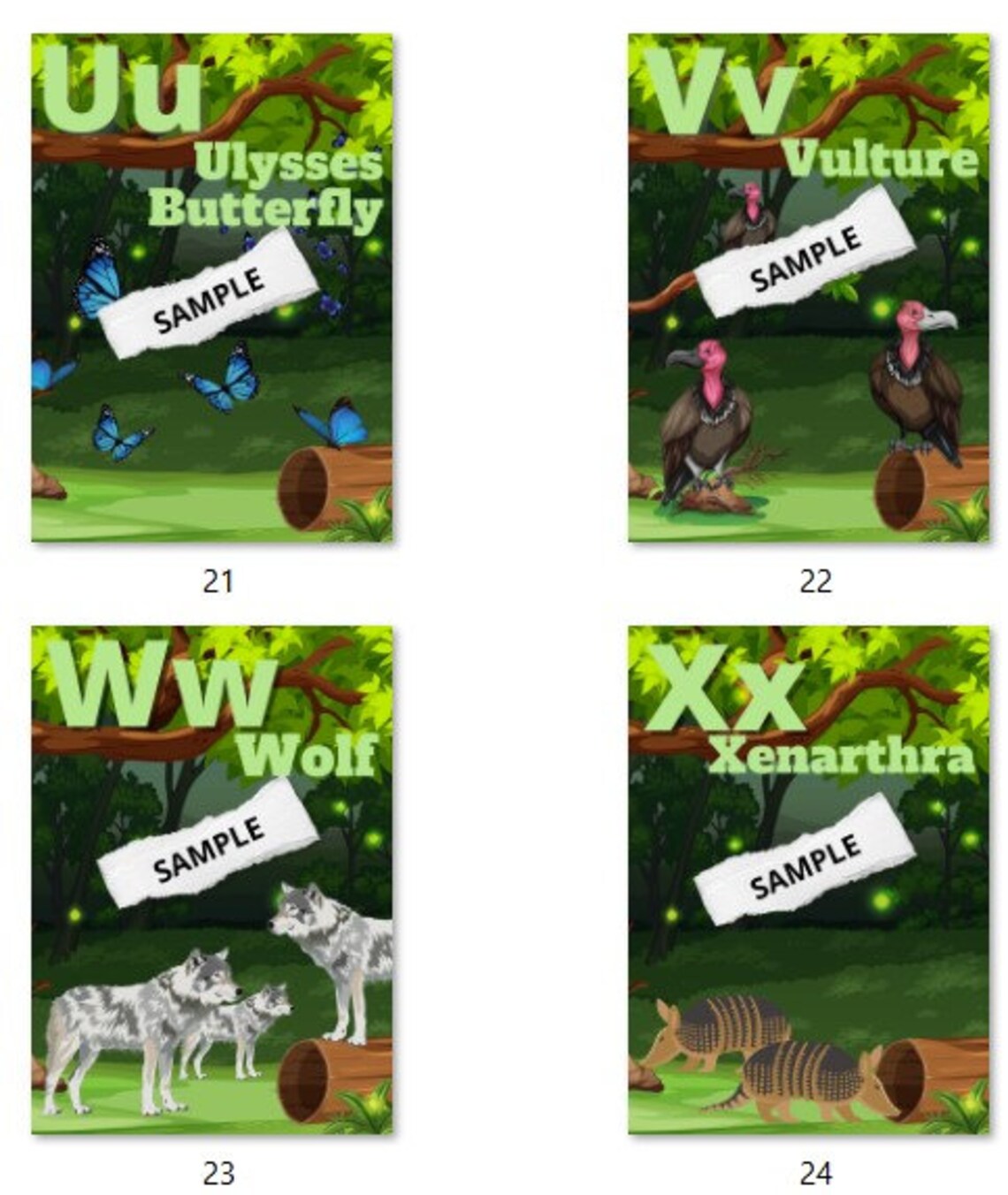 Animal Themed Printable Alphabet Printable Poster early Childhood ...