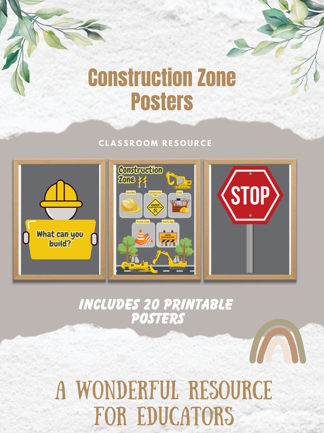 Construction Posters - Classroom Resource - Etsy