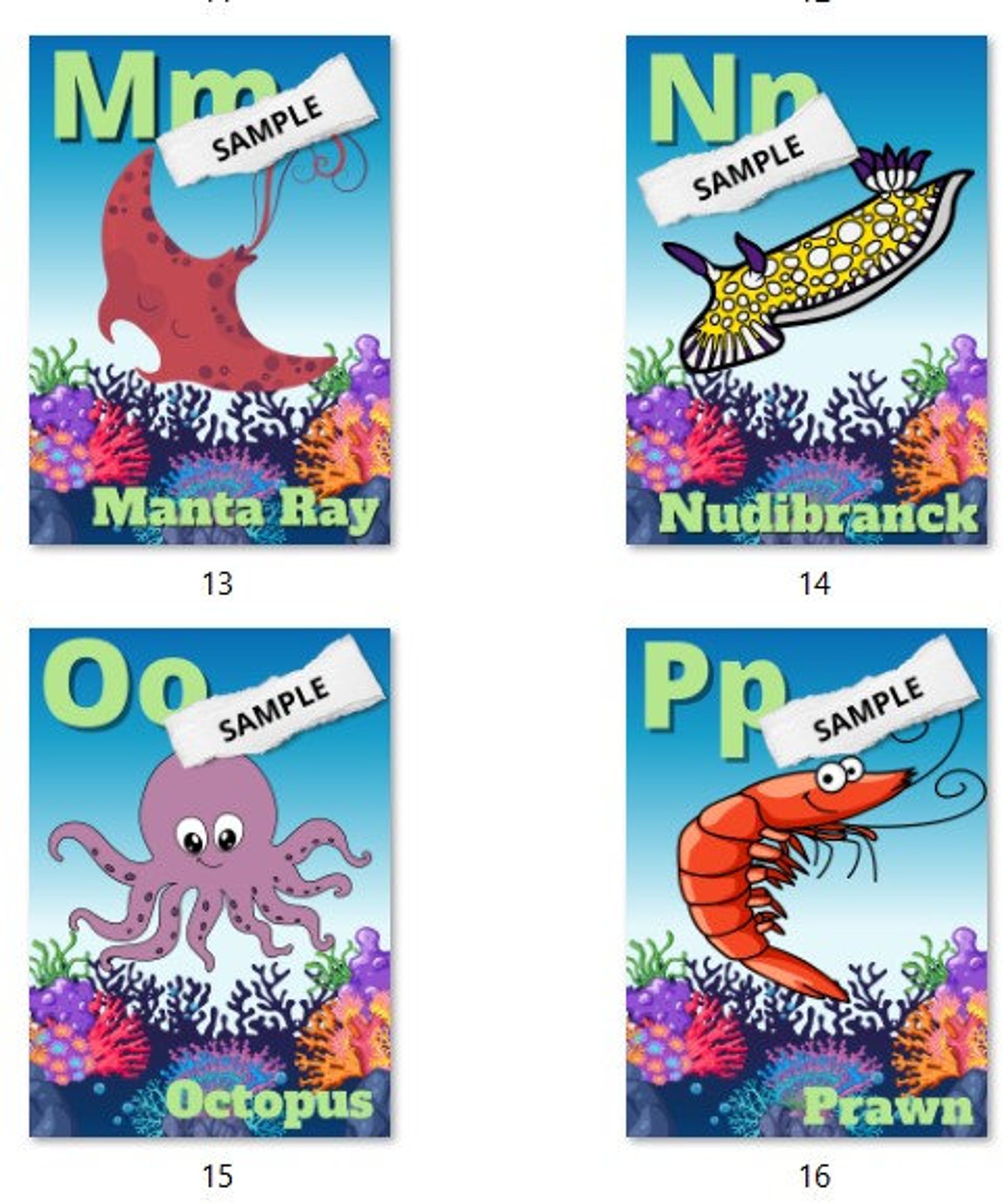 Ocean Themed Printable Alphabet Chart - Etsy