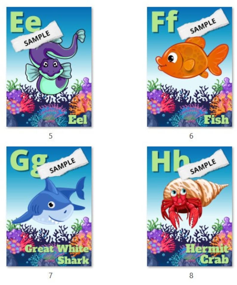 Ocean Themed Printable Alphabet Chart - Etsy