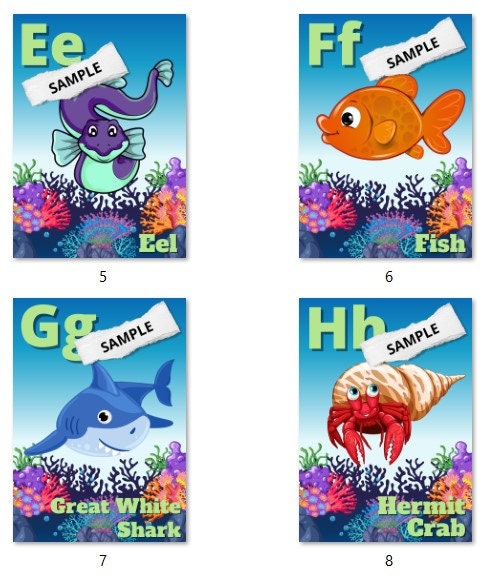 Ocean Themed Printable Alphabet Chart - Etsy Hong Kong