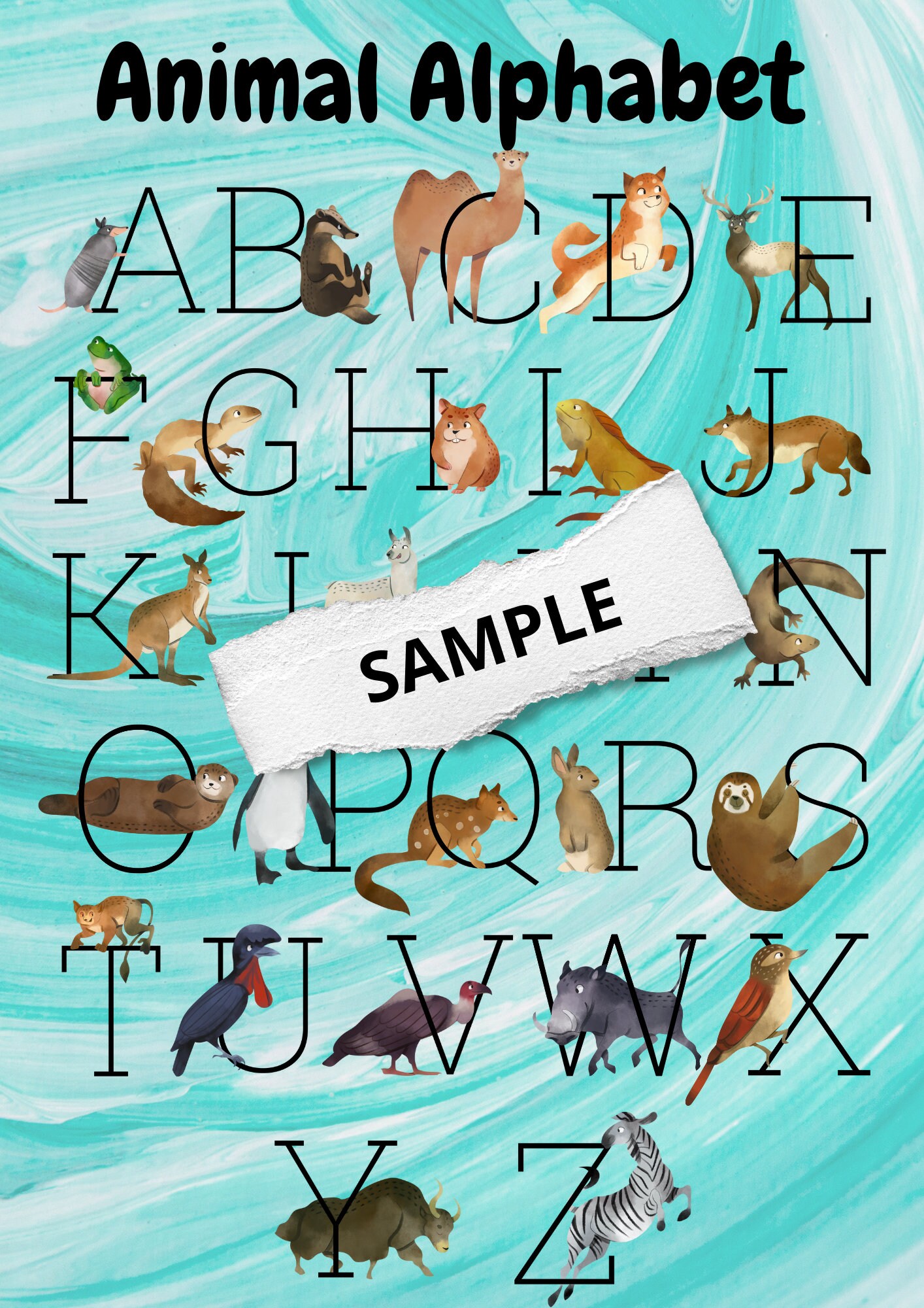 Animal Alphabet Printable Poster -early Childhood Teacher Resources ...