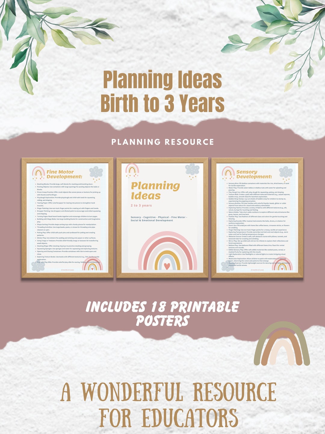 Program Planning Ideas/activities Birth to 3 Years - Etsy