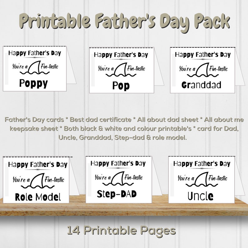 Father's Day Printable Gift Pack - Etsy Australia