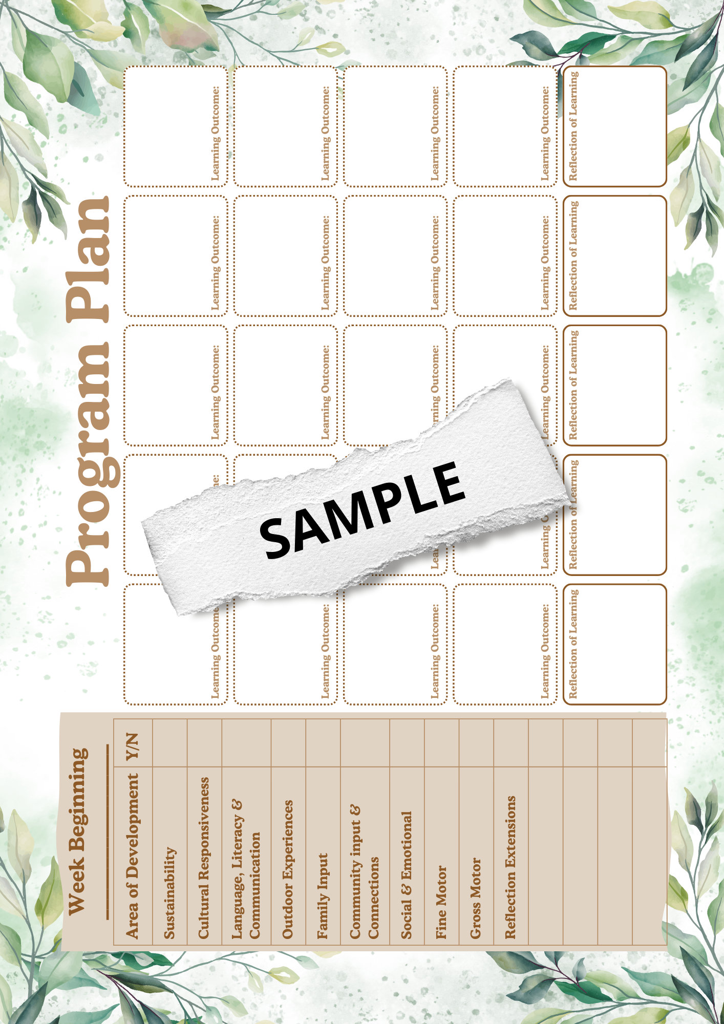 Program Plan Template - Etsy