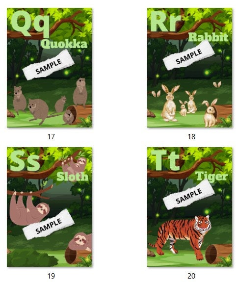 Animal Themed Printable Alphabet Printable Poster early Childhood ...