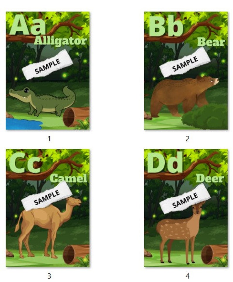 Animal Themed Printable Alphabet Printable Poster early Childhood ...