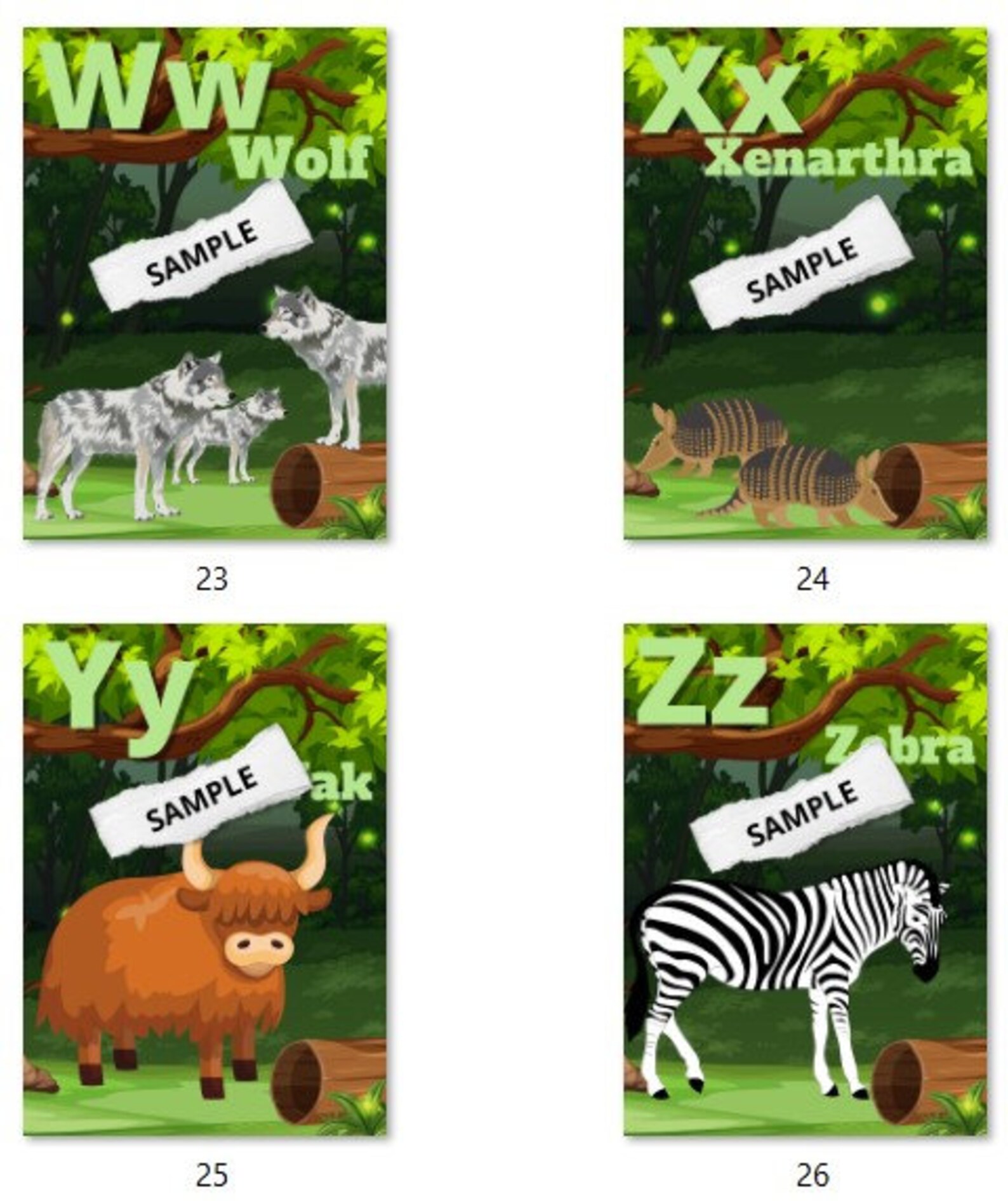 Animal Themed Printable Alphabet Printable Poster -early Childhood ...