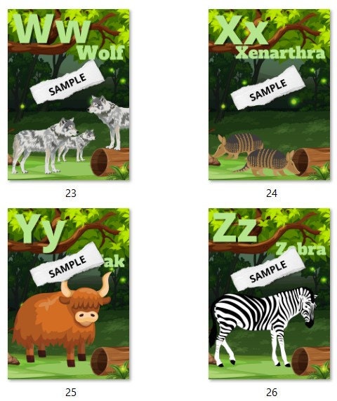 Animal Themed Printable Alphabet Printable Poster early Childhood ...