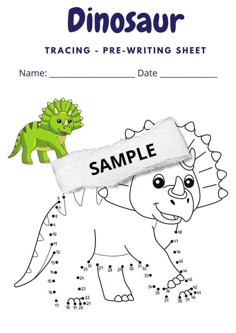 Dinosaur Pre-writing Activity Tracing Sheets - Tracing, Homeschool ...