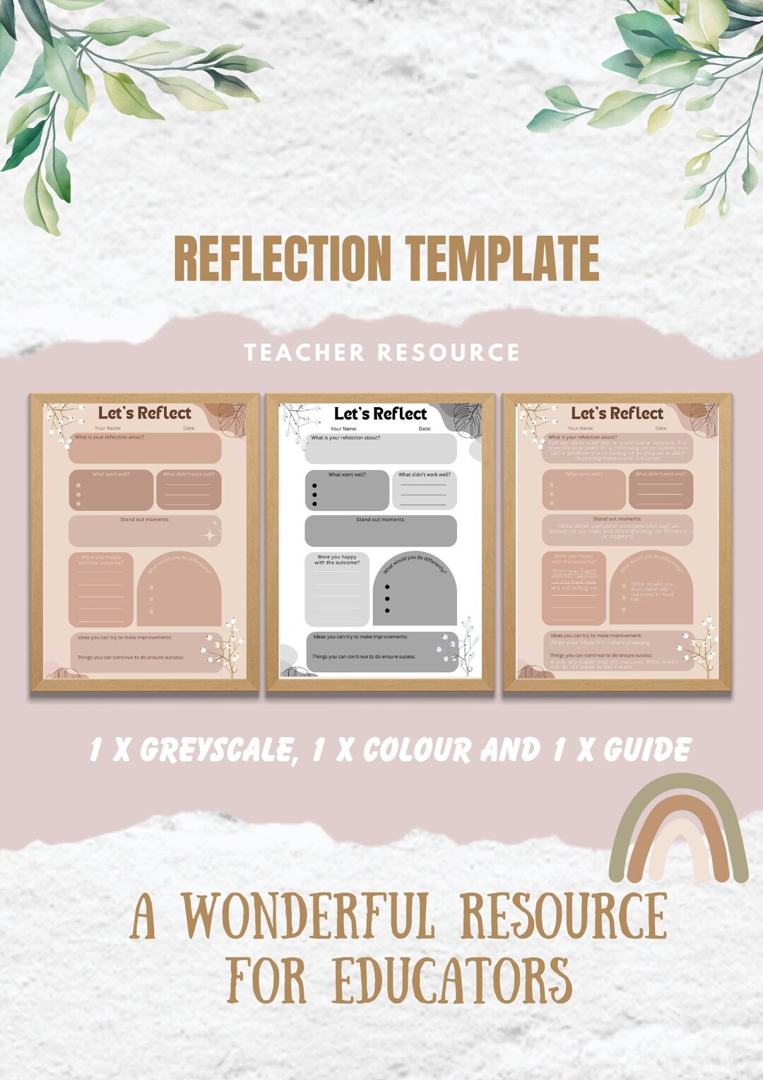 Let's Reflect - Educators Reflection Template - Etsy